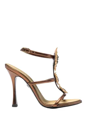 Roberto Cavalli Jewel 110mm Leather Sandals - Brown