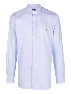 Polo Ralph Lauren Embroidered-logo Striped Shirt - Blue