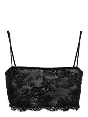 Blumarine Floral-lace Crop Top - Black