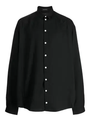 NICOLAS ANDREAS TARALIS Long-sleeve Cotton Shirt - Black