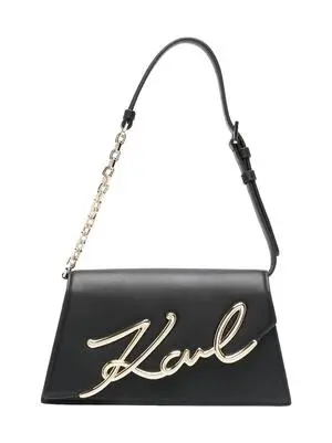 Karl Lagerfeld Signature Shoulder Bag - Black