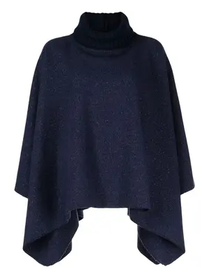 Cinzia Rocca Roll-neck Cape - Blue
