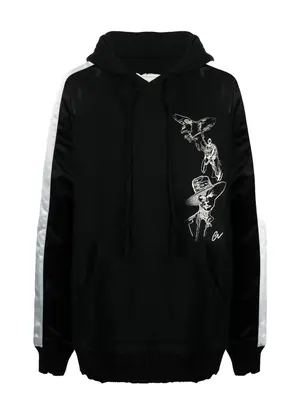 GREG LAUREN Embroidered Souvenir Hoodie - Black