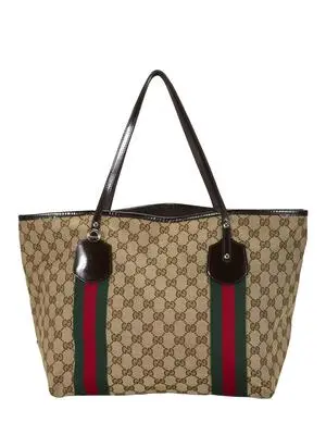 Gucci Original Gg Canvas Jolie Web Tote - Beige