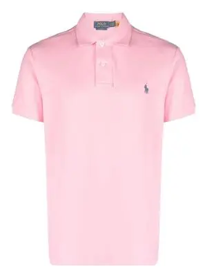 Polo Ralph Lauren Embroidered-logo Cotton Polo Shirt - Pink