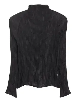 Issey Miyake Chiffon Twist-38 Sheer Top - Black