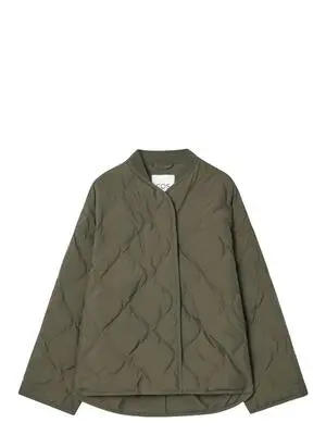 Cos Oversized Quilted Jacket Green