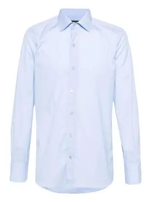 TOM FORD Plain Cotton Shirt - Blue