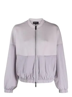 Emporio Armani Scuba-jersey Panelled Bomber Jacket - Purple