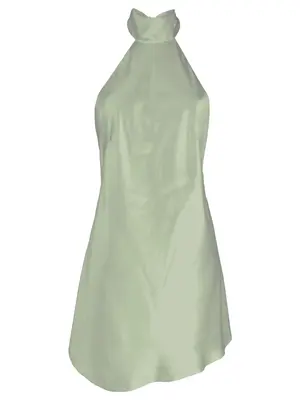 Michelle Mason Halterneck Mini Dress - Green
