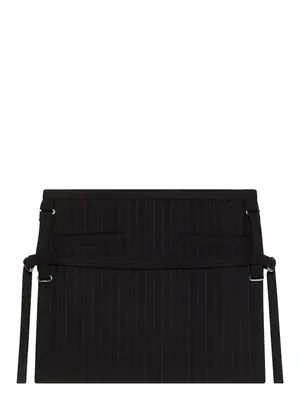 COURREGES Pinstriped Virgin Wool Mini Skirt - Black