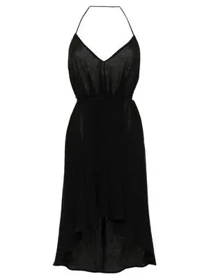 Caravana Asymmetric Halterneck Dress - Black