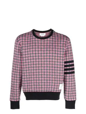 THOM BROWNE Checked Jacquard Crew-Neck Sweatshirt