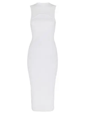 Victoria Beckham Fitted Midi Dress With Cut-out Detailing - White