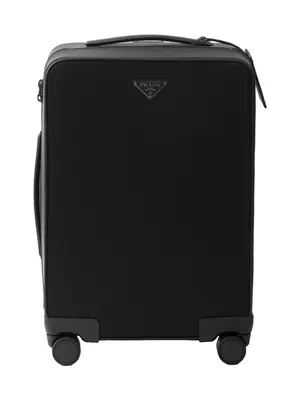 Prada Re-nylon And Saffiano Leather Trolley - Black