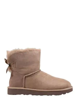 UGG Ugg Mini Bailey Bow II Suede Ankle Boots Brown
