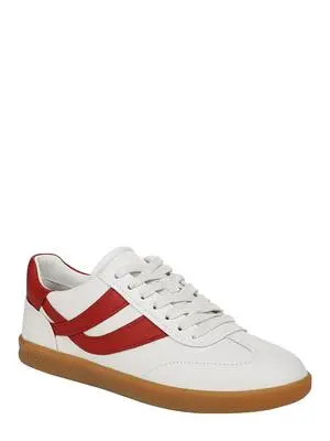 Vince Oasis Leather Lace Up Sneakers Chalk/ Red Ruby