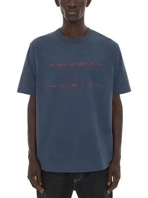 Helmut Lang Oversized Short Sleeve Graphic Tee - Prussian Blue