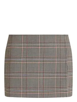 16Arlington Minerva Checked Tweed Wrap-effect Mini Skirt - Beige