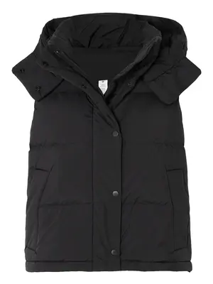 Lululemon Wunder Puff Cropped Hooded Quilted Recycled-glyde Down Vest - Black