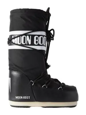 Moon Boot Icon Shell And Faux Leather Snow Boots Black