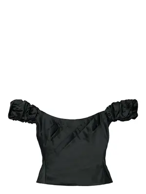 LOVESHACKFANCY LOVESHACKFANCY Ileana Cropped Satin Top