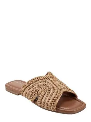 Marc Fisher Narda Raffia Slide Sandal - Light Natural 110