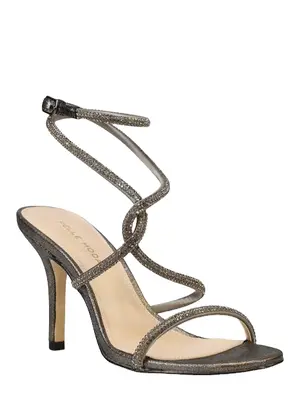 Pelle Moda Kaleah Crystal Strappy Sandal - Pewter