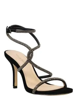 Pelle Moda Kaleah Crystal Strappy Sandal - Black