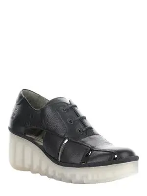 Fly London FLY London Bogi Platform Wedge Oxford Black Mousse