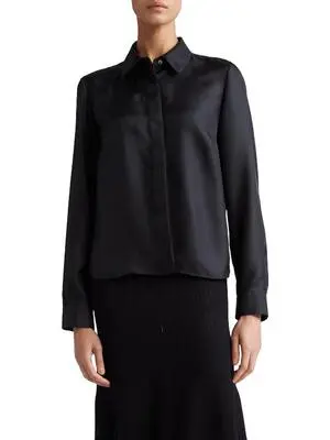 Partow PARTOW Lara Silk Button-Up Top Black