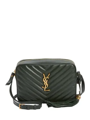Saint Laurent Saint Laurent Lou Leather Camera Bag Vert Fonce