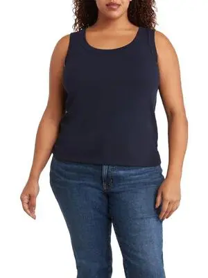 NIC+ZOE Perfect Rib Tank Top - Dark Indigo