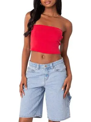 EDIKTED Tao Strappy Tube Top - Red