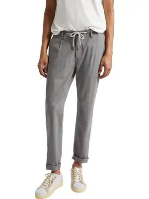 Eleventy Eleventy Drawstring Waist Virgin Wool Pants Light Grey