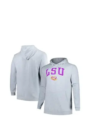 Champion Lsu Tigers Arch Over Logo Powerblend Pullover Hoodie - Gray