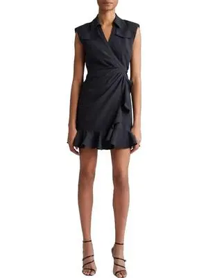 Cinq À Sept Zenni Ruffle Wrap Dress - Black