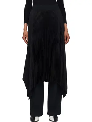 JOSEPH Joseph Ade Pleated Handkerchief Hem Midi Skirt Black