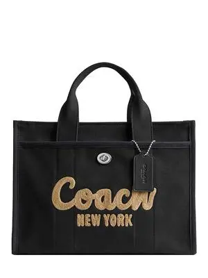 Coach Cargo Logo Canvas Tote Bag - Black