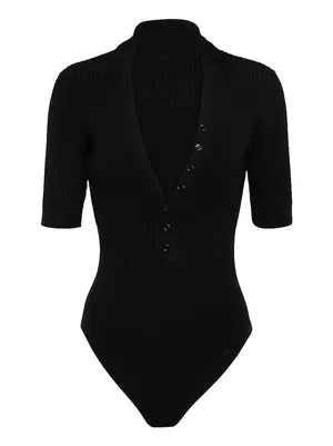 Jacquemus Le Body Yauco Ribbed-knit Bodysuit - Black