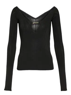 Jacquemus Le Haut Pralu Ribbed-knit Top - Black