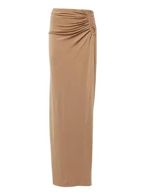 Magda Butrym Ruched Mid-rise Maxi Skirt - Brown