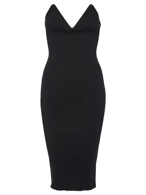 Coperni Bustier Knit Midi Dress - Black