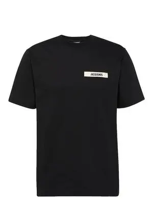 Jacquemus Le T-shirt Gros Grain Cotton T-shirt - Black