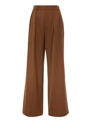 Wardrobe.NYC Low-rise Wide-leg Wool Pants - Brown