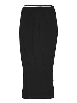 Jacquemus La Jupe Pralu Ribbed-knit Midi Skirt - Black