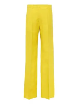 Valentino Garavani Crêpe Couture High-rise Straight Pants - Yellow