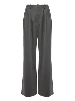 Wardrobe.NYC Low-rise Wide-leg Flannel Pants - Grey