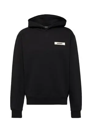 Jacquemus Le Hoodie Gros Grain Cotton Hoodie - Black