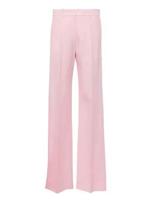 Valentino Garavani Wool And Silk Wide-leg Pants - Pink